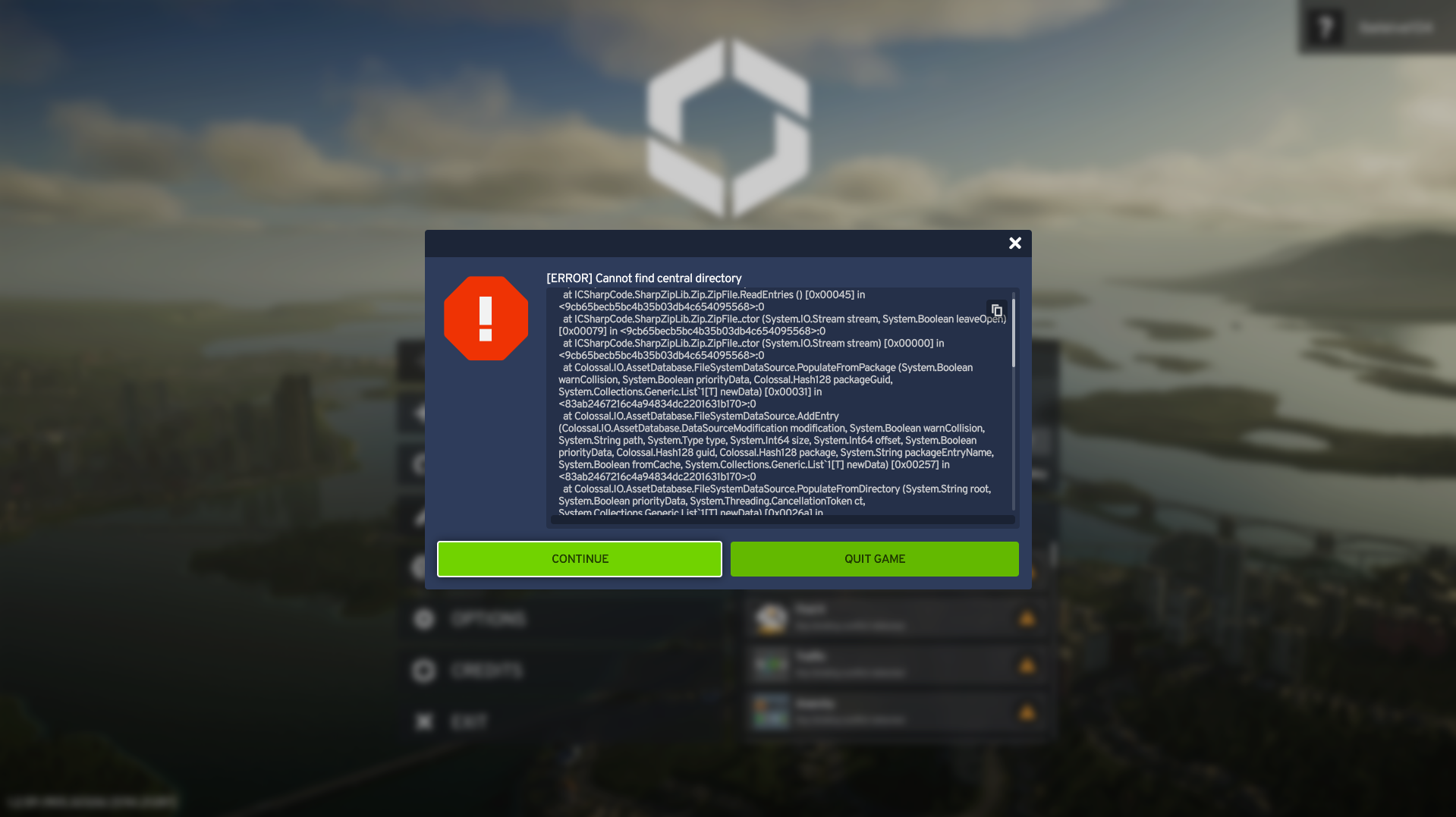 Game Hangs When loading In for about ~6min, Then When I Get To Menu Screen Gives Errors, Even ...